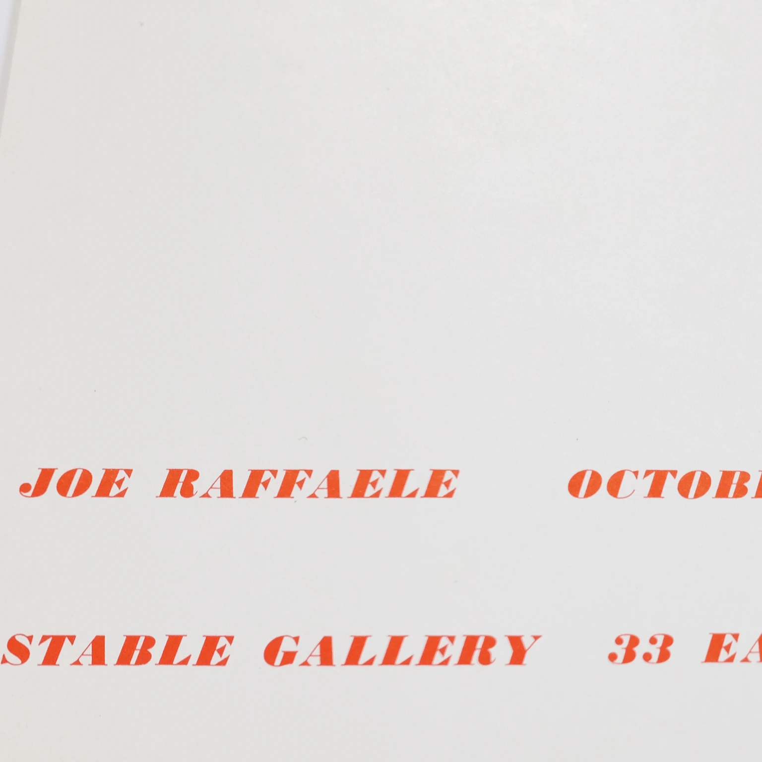Joe Raffaele at Stable Gallery Exhibition Invitation, 1968 | LELLI